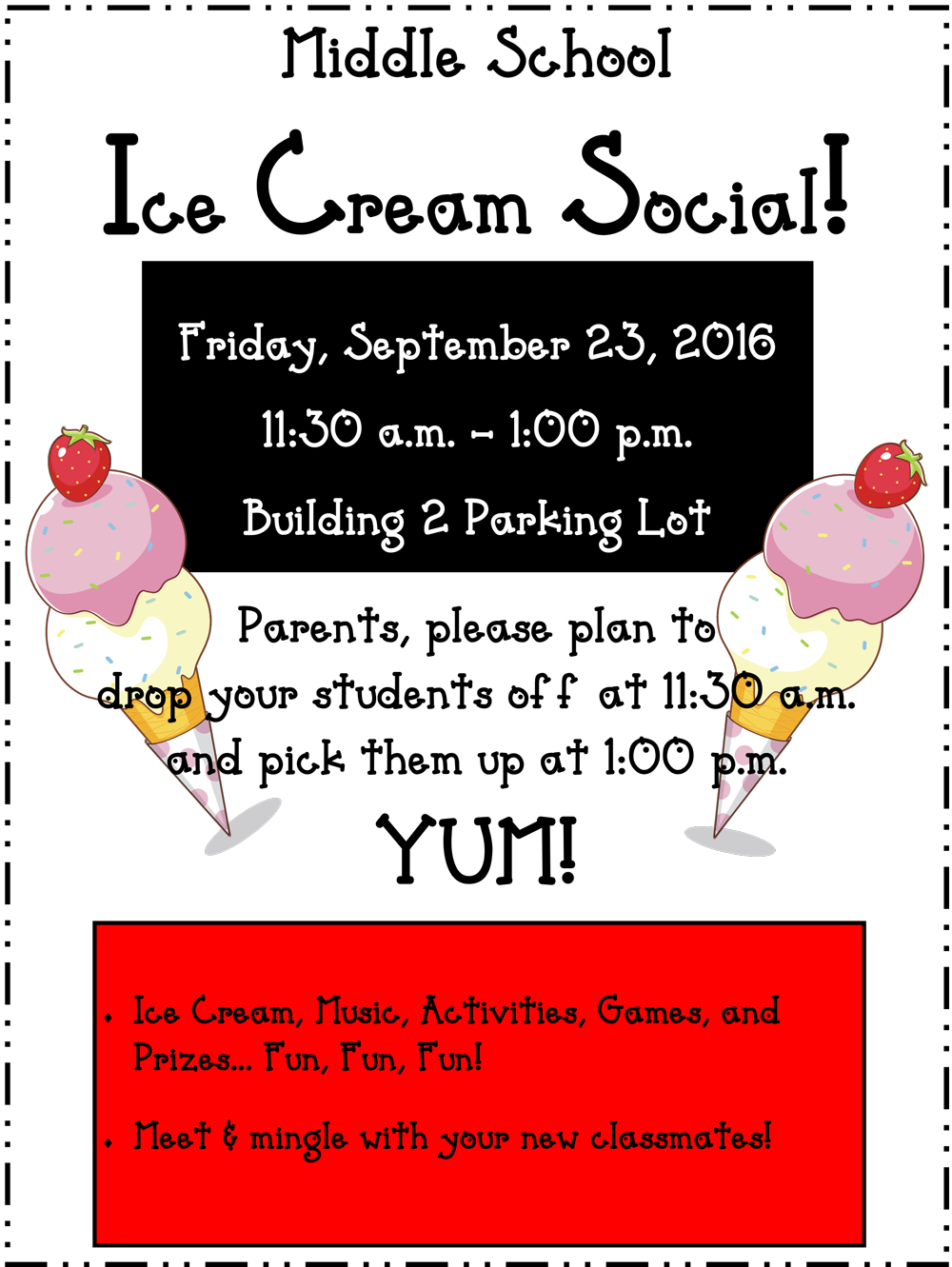 MS Ice Cream Social! – Sept 23rd – Odyssey Charter Schools of Nevada