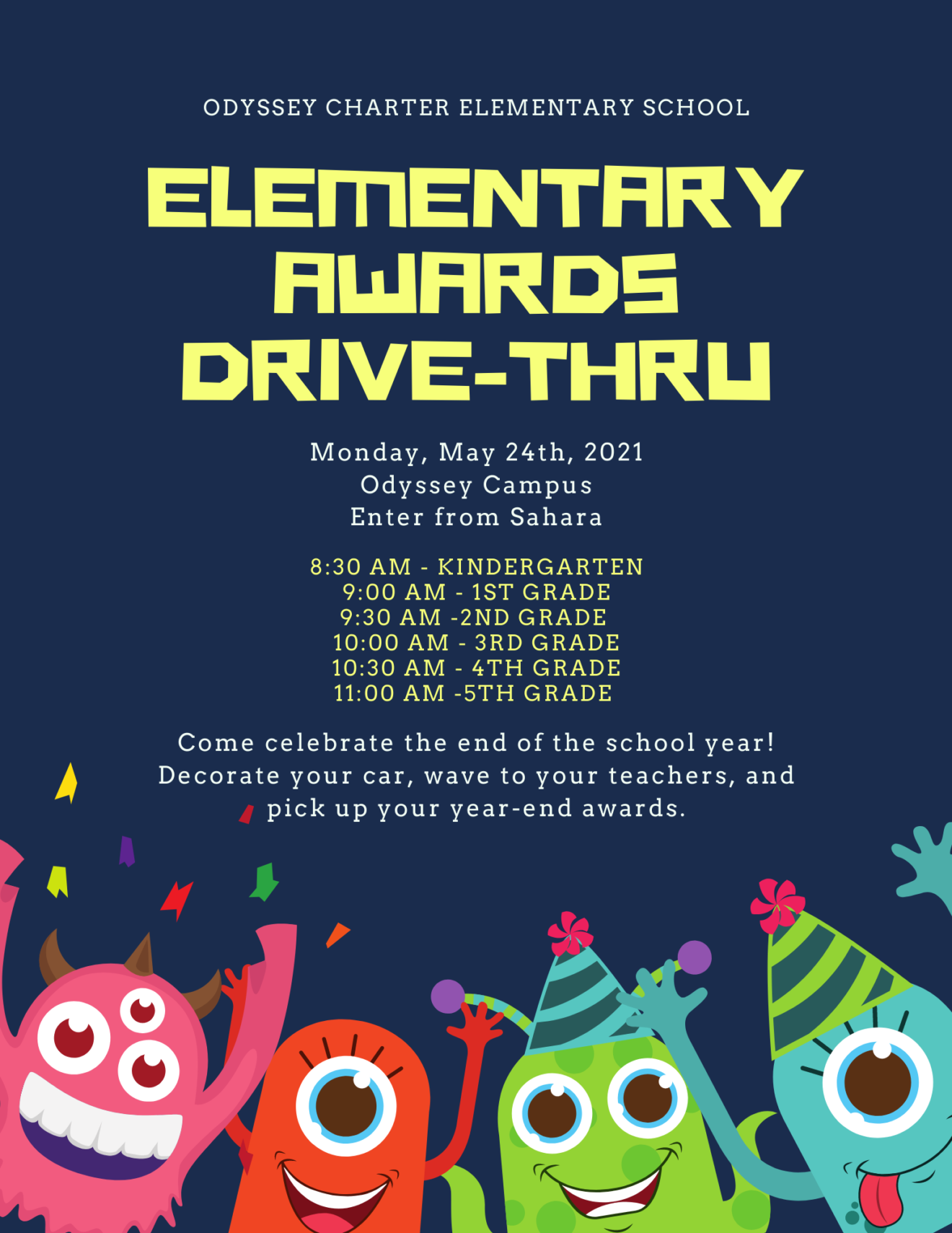Elementary Awards Drive-Thru – Odyssey Charter Schools of Nevada