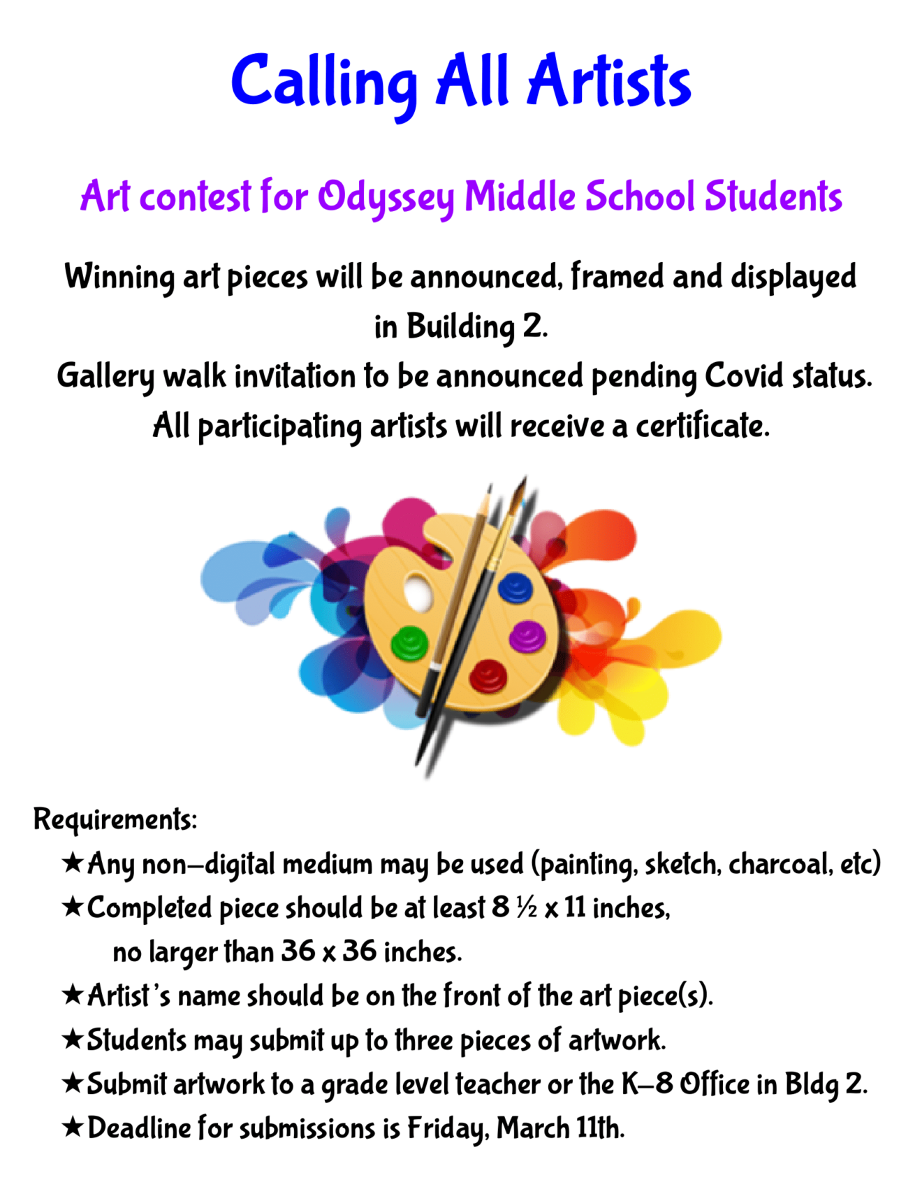 Calling All MS Artists – Odyssey Charter Schools of Nevada