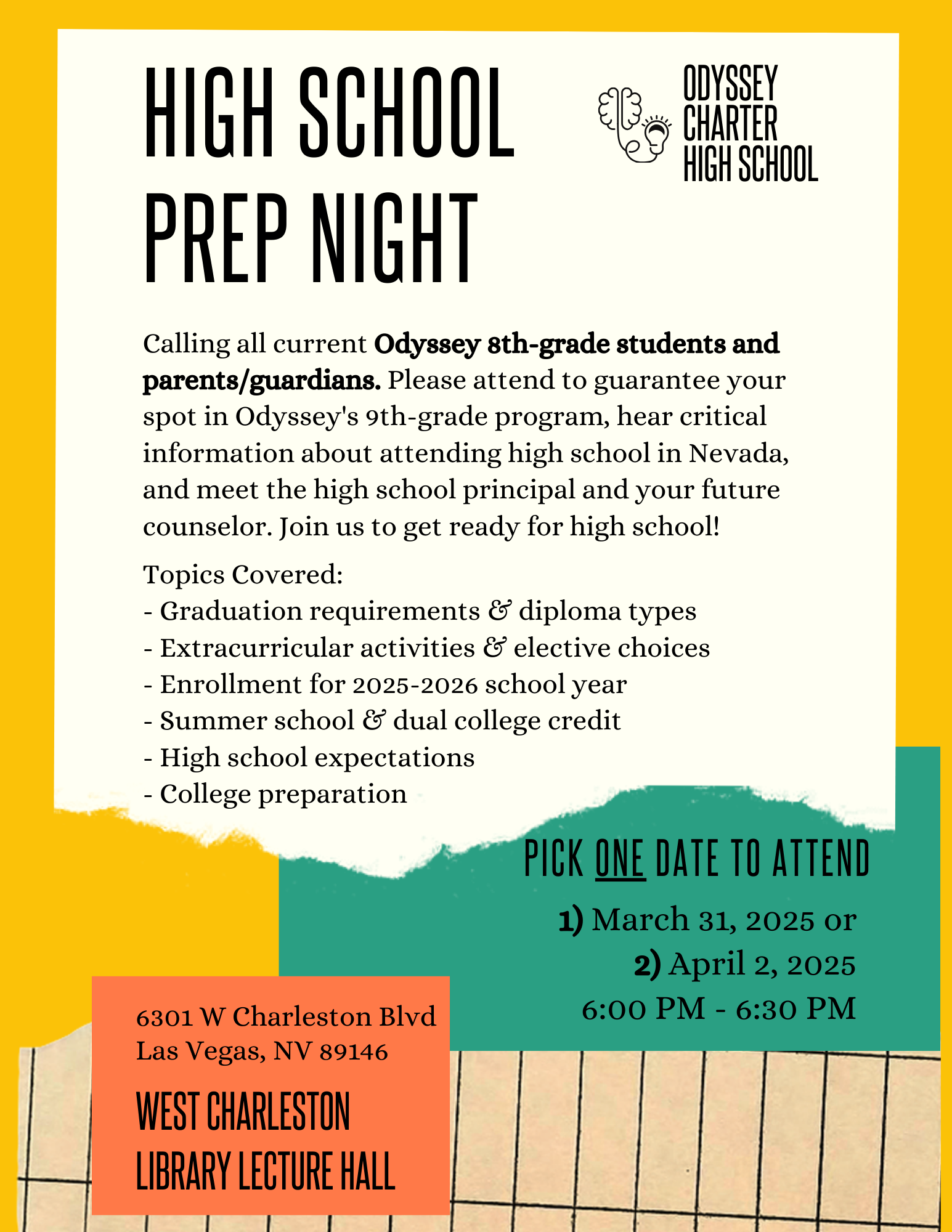 High School Prep Night 2025! – Odyssey Charter Schools of Nevada